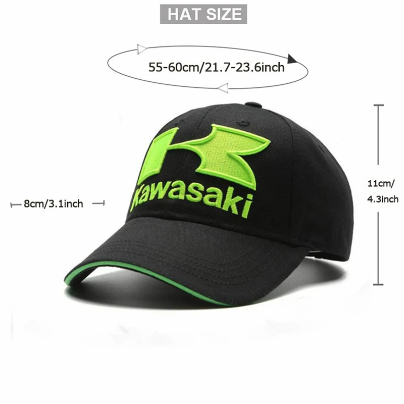 Kawasaki Hat Embroidered Baseball Cap No 01 Fast Racing Supreme Black ...