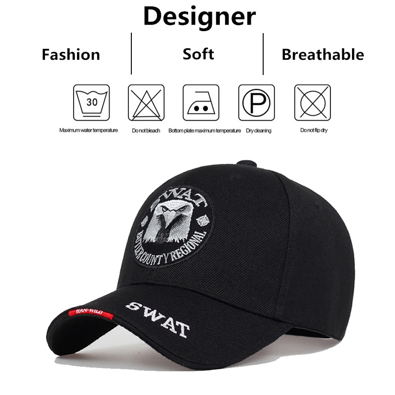 SWAT Baseball Cap SWAT Hat Embroidery Adjustable Premium - Cap Castle